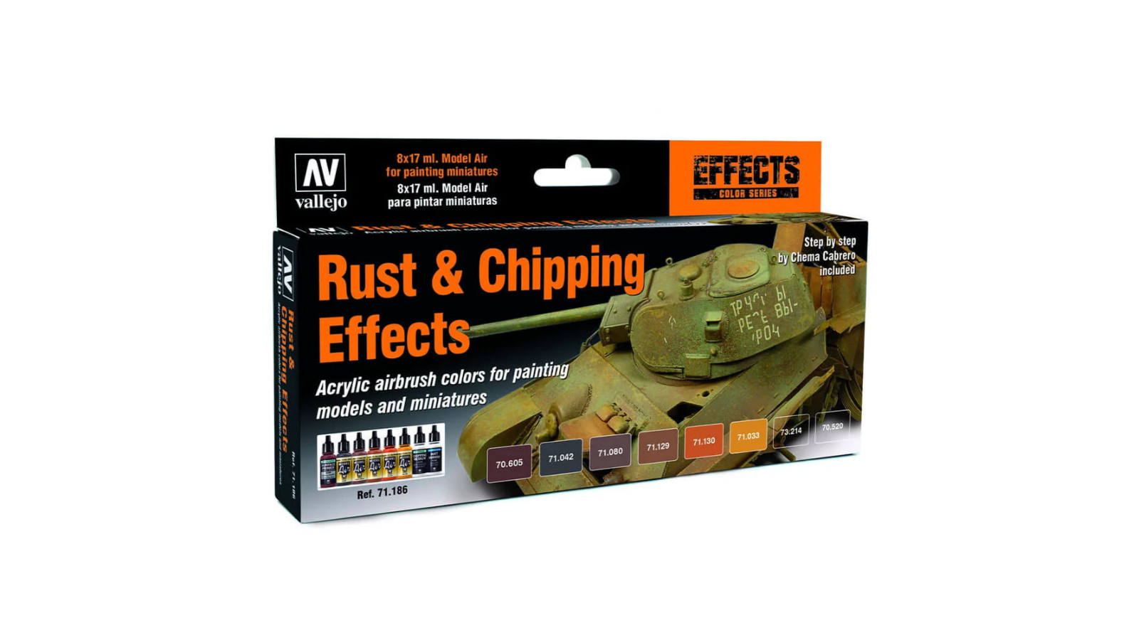 Vallejo Set of 8 17ml Model Air Effect Color Paint - Rust and Chipping ...