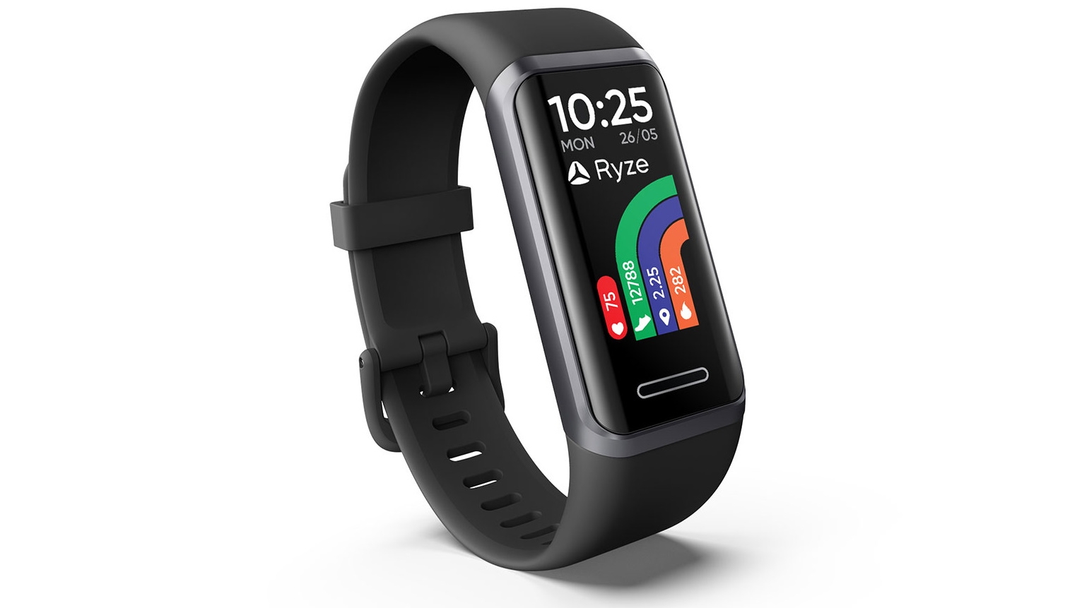 Ryze Elevate Fitness & Wellbeing Smart Watch - Dark Grey with Black ...