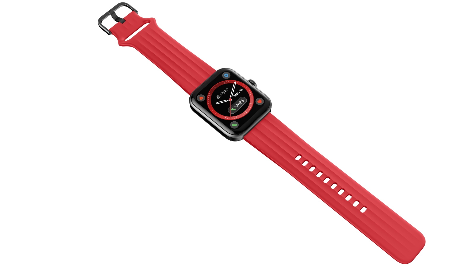 Ryze Evo Smart Watch - Dark Grey with Red Strap | Harvey Norman