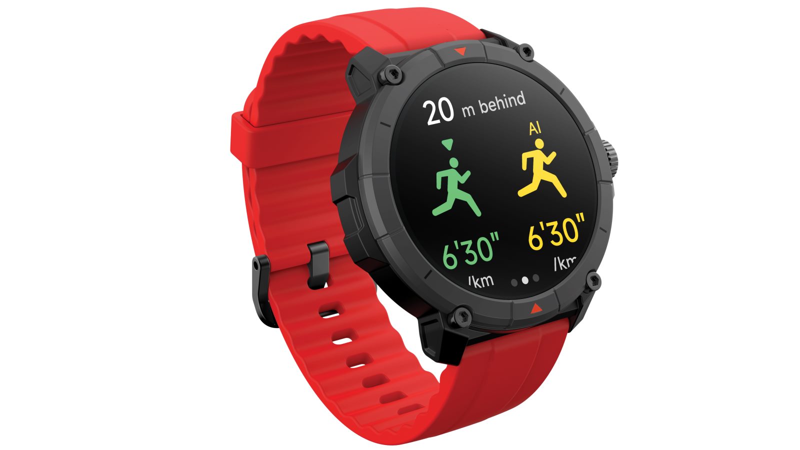 Ryze Trek Smart Watch - Dark Grey with Black/Red Strap | Harvey Norman