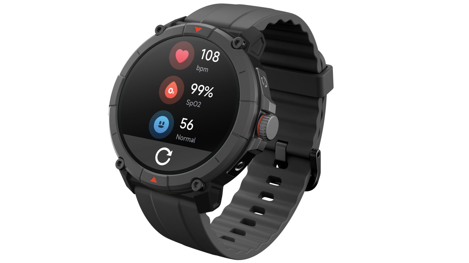 Ryze Trek Smart Watch - Dark Grey with Black/Red Strap | Harvey Norman