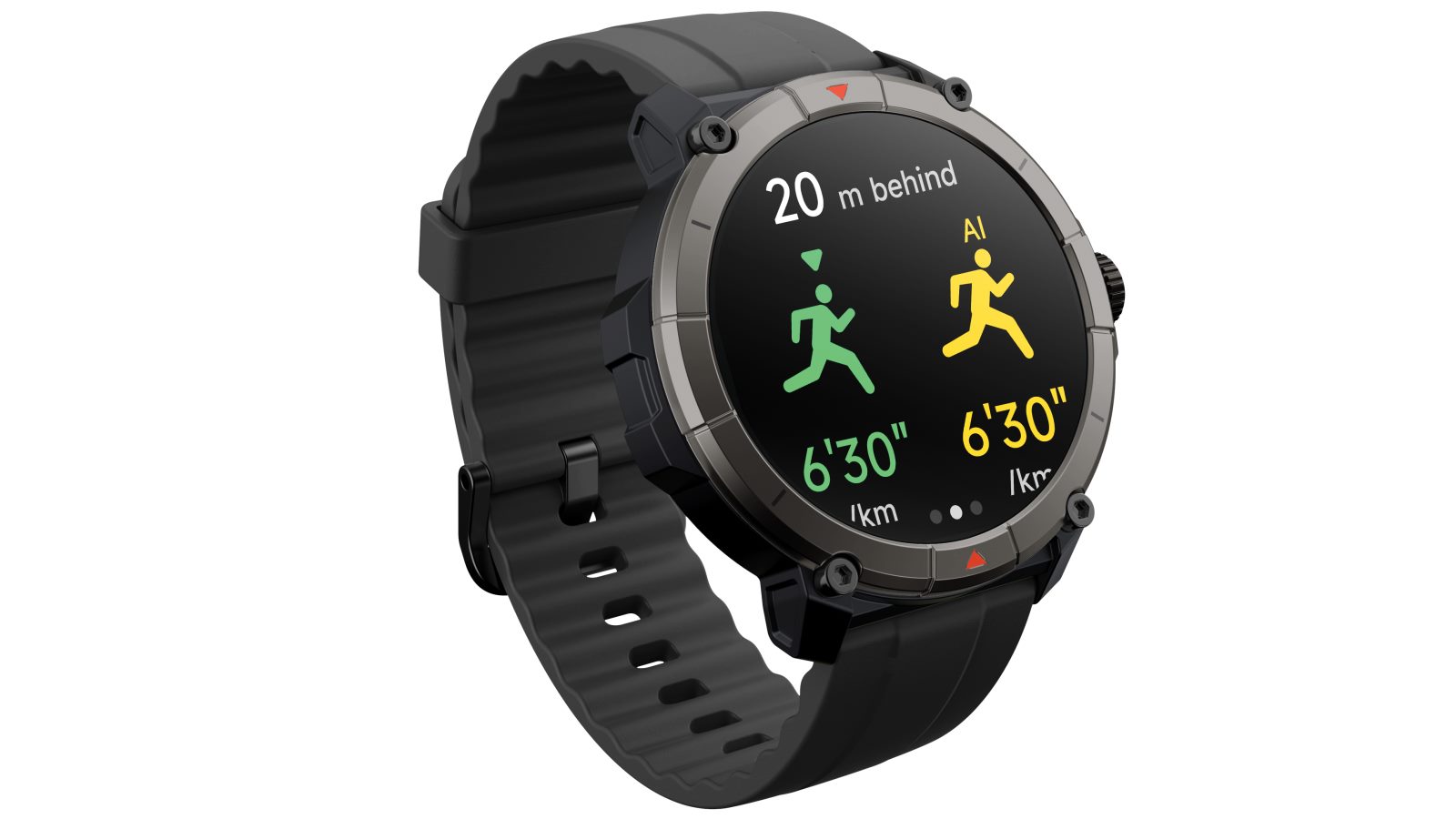 Ryze Trek Smart Watch - Dark Grey with Olive/Black Strap | Harvey Norman