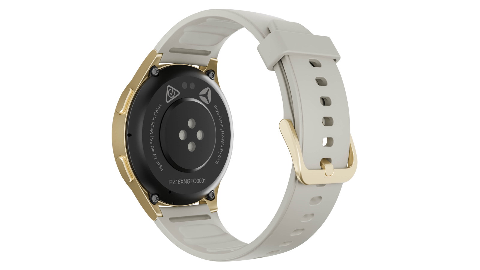 Ryze Gene Smart Watch - Metallic Gold with Slate Grey + Pink Strap ...