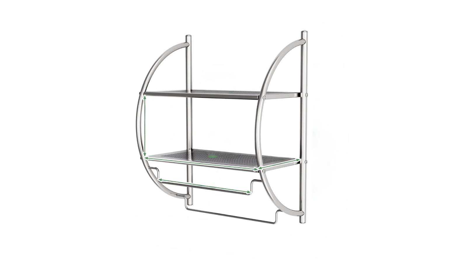 Pretty and Practical 2-Tier Wall Mounted Bathroom Rack - Stainless ...