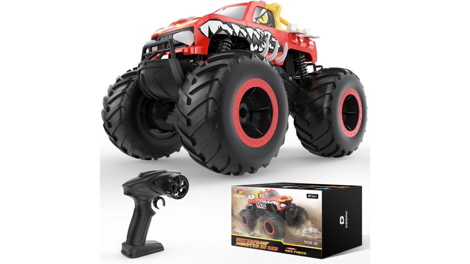 DEERC 1:16 Amphibious 4WD RC Monster Trucks with IPX7 Waterproof ...