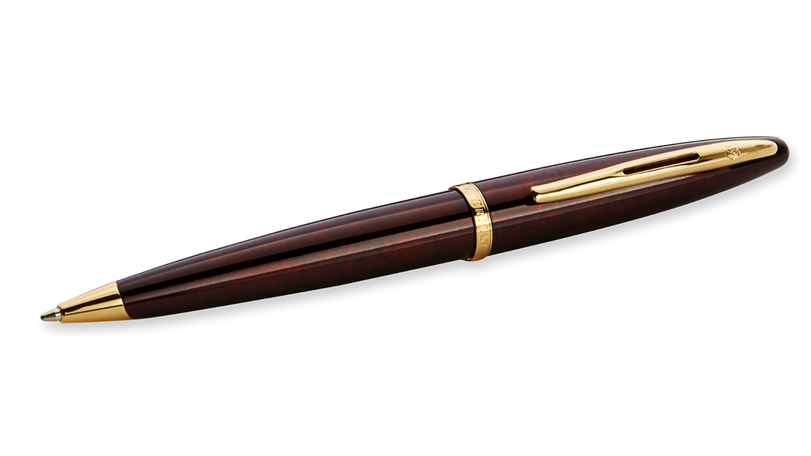 Waterman Marine Amber with Gold Trim Carene Ballpoint Pen | Harvey Norman