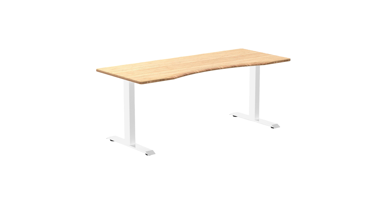 Desky 180 x 75cm Zero Bamboo Ergo Edge Office Desk - White | Harvey Norman