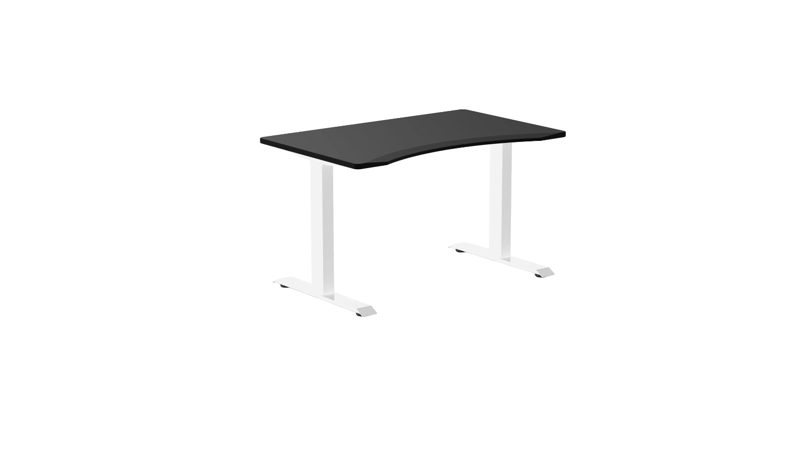 Desky 120 x 75cm Zero Ergo Edge Office Desk - Black/White | Harvey Norman