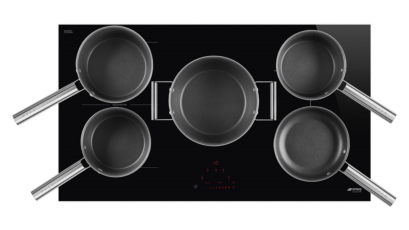 Smeg 900mm 5 Zone Low Profile Induction Cooktop - Black | Harvey Norman