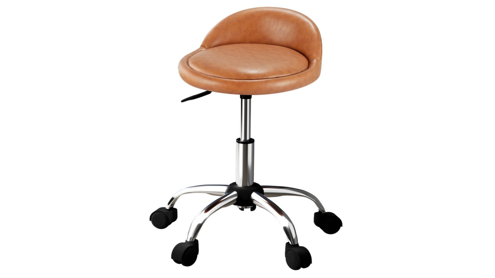Artiss Backrest Salon Stool - Brown | Harvey Norman