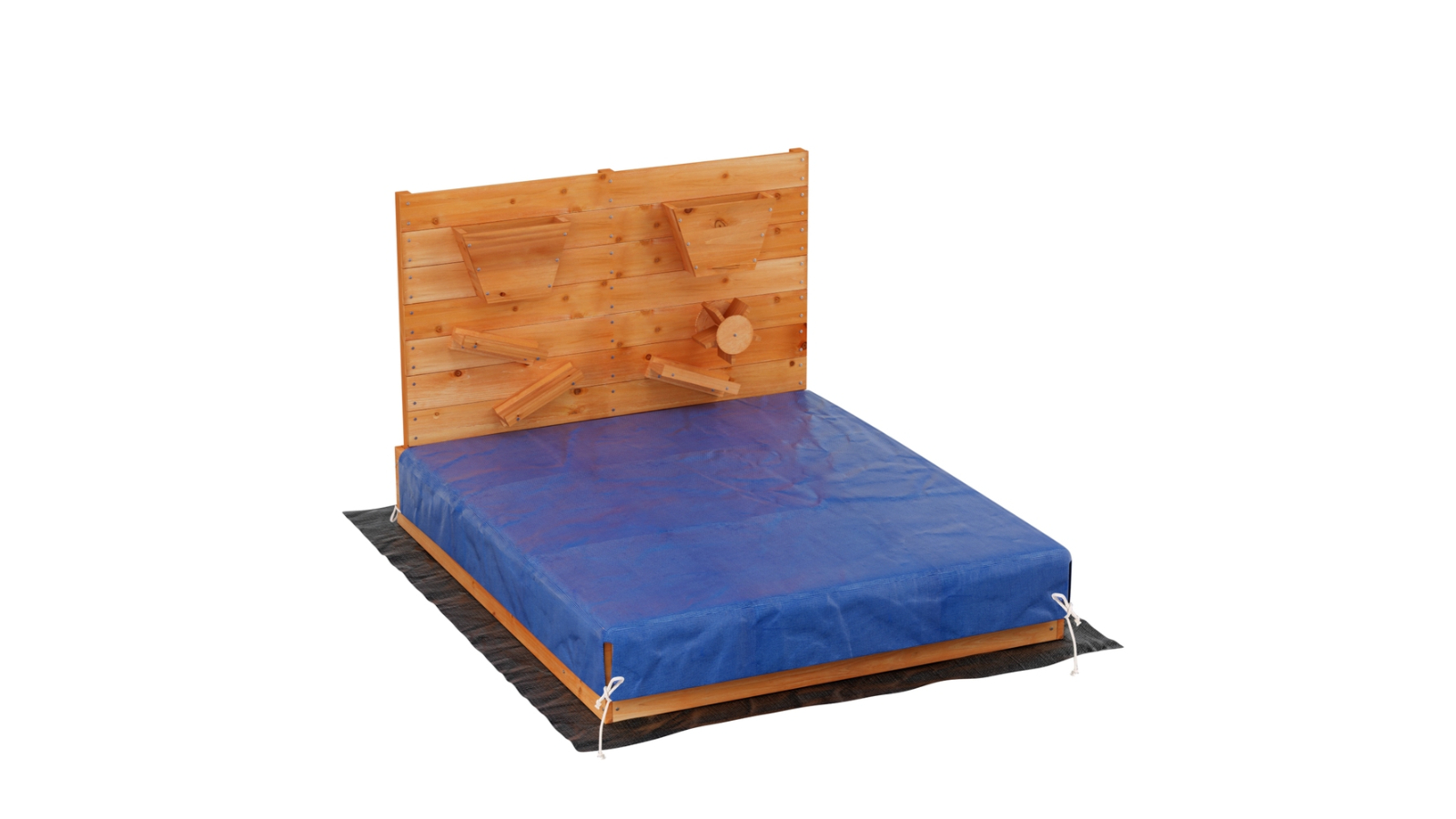 Keezi Wooden Sandbox Kids Sandpit with Cover Funnel Outdoor Toy - 120cm ...