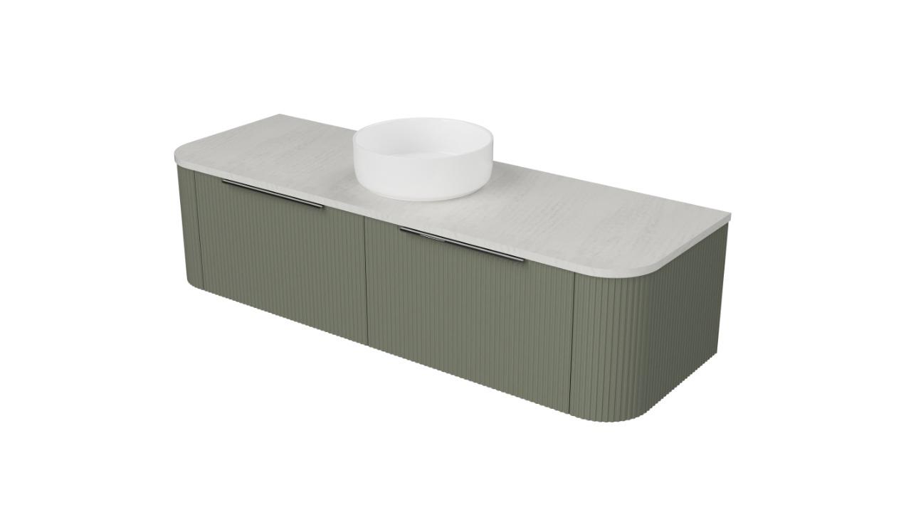 Timberline Santos 1500mm Wall-Hung Vanity with SilkSurface Top and ...