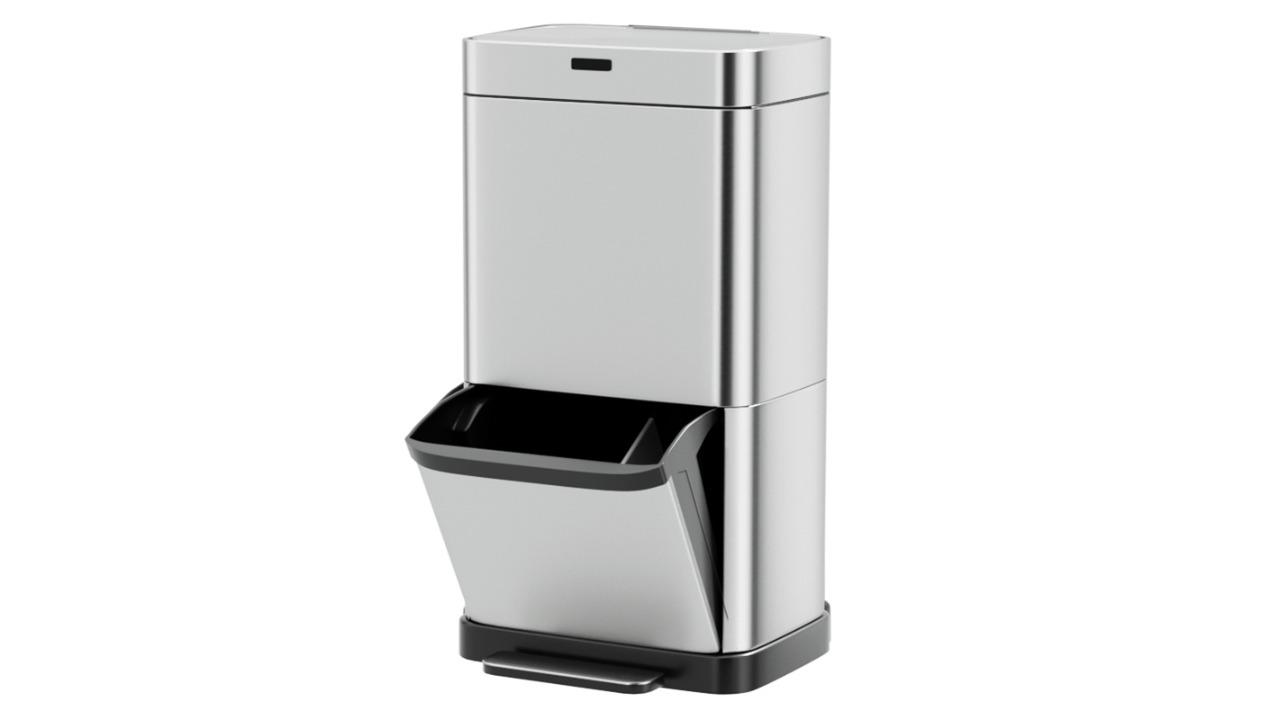 Devanti 70 Litre Automatic Motion Sensor Bin - Silver | Harvey Norman