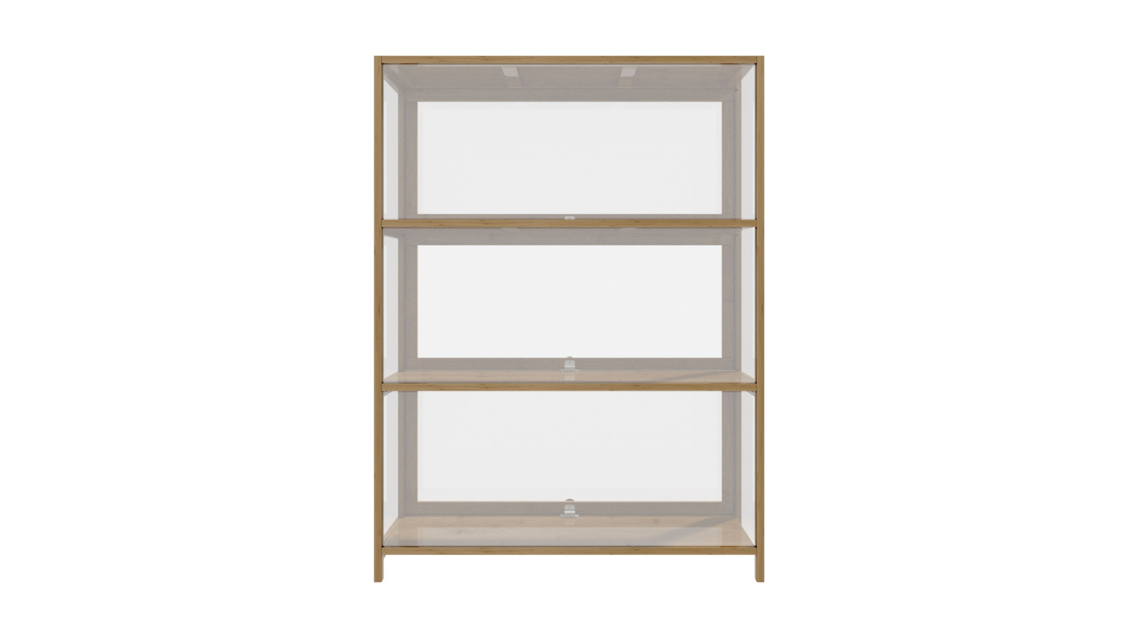 Oikiture Display Storage Cabinet 3-Tier Shelves Clear Bookcase Stand ...