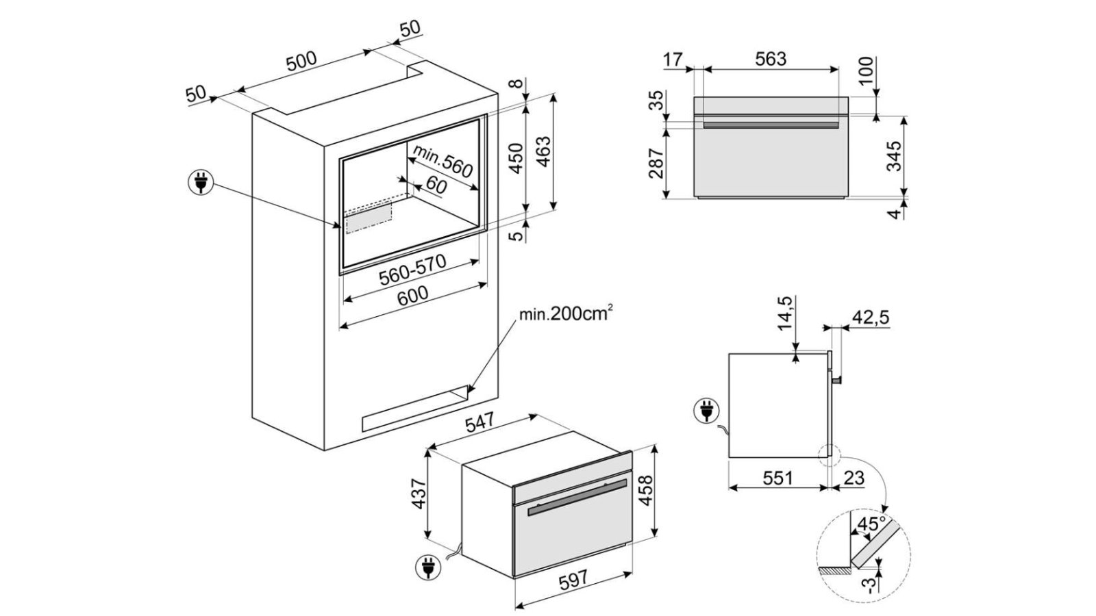 Smeg Linea Compact Blast Chiller - Neptune Grey | Harvey Norman