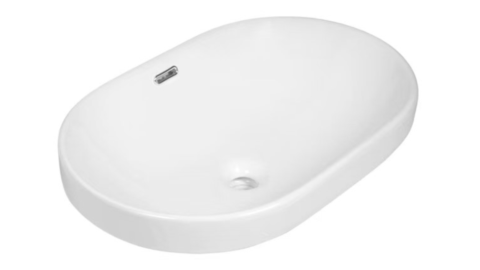Sanceramica Aquila 600mm Semi Inset Basin - Gloss White | Harvey Norman