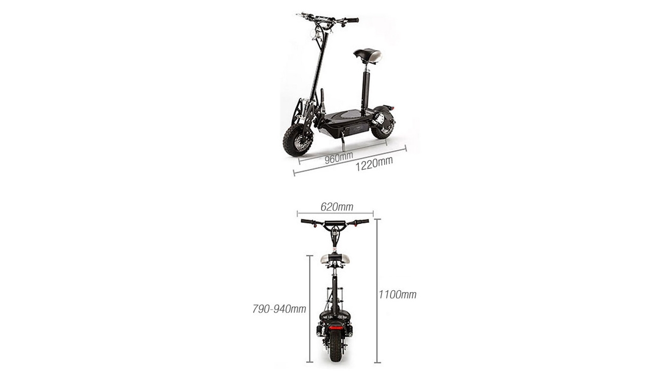 Bullet Stealth 1-6 1000W Electric Scooter 48V - Turbo with LED for ...