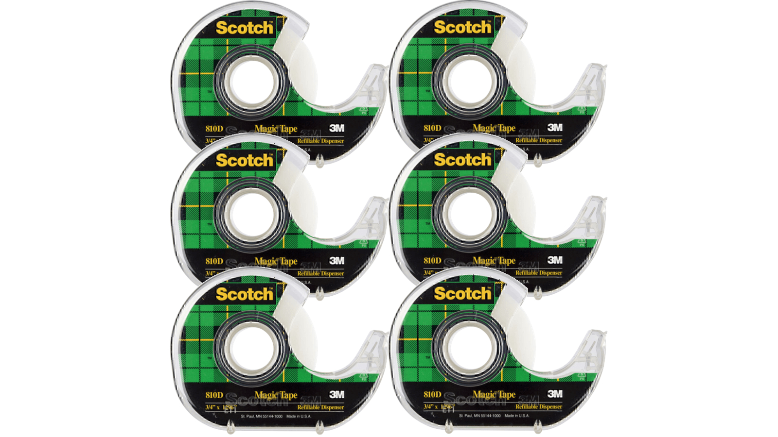 Scotch 810 Pack of 6 Magic Invisible Sticky Tape in Dispenser | Harvey ...