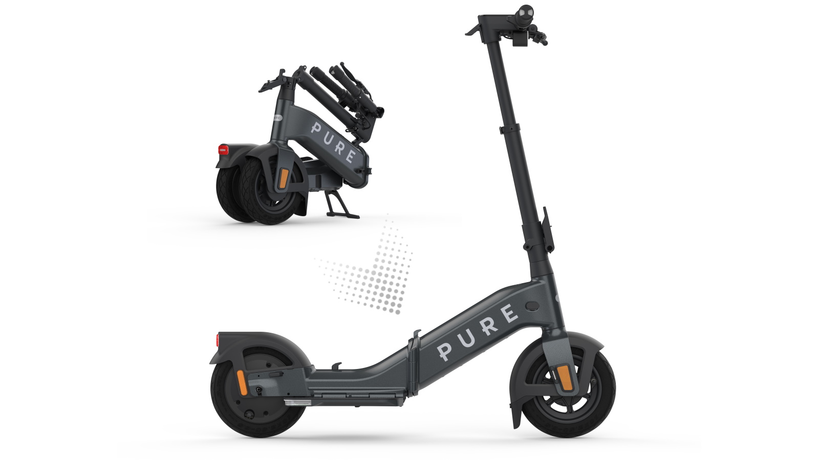Pure Advance Flex Electric Scooter - Mercury Grey | Harvey Norman