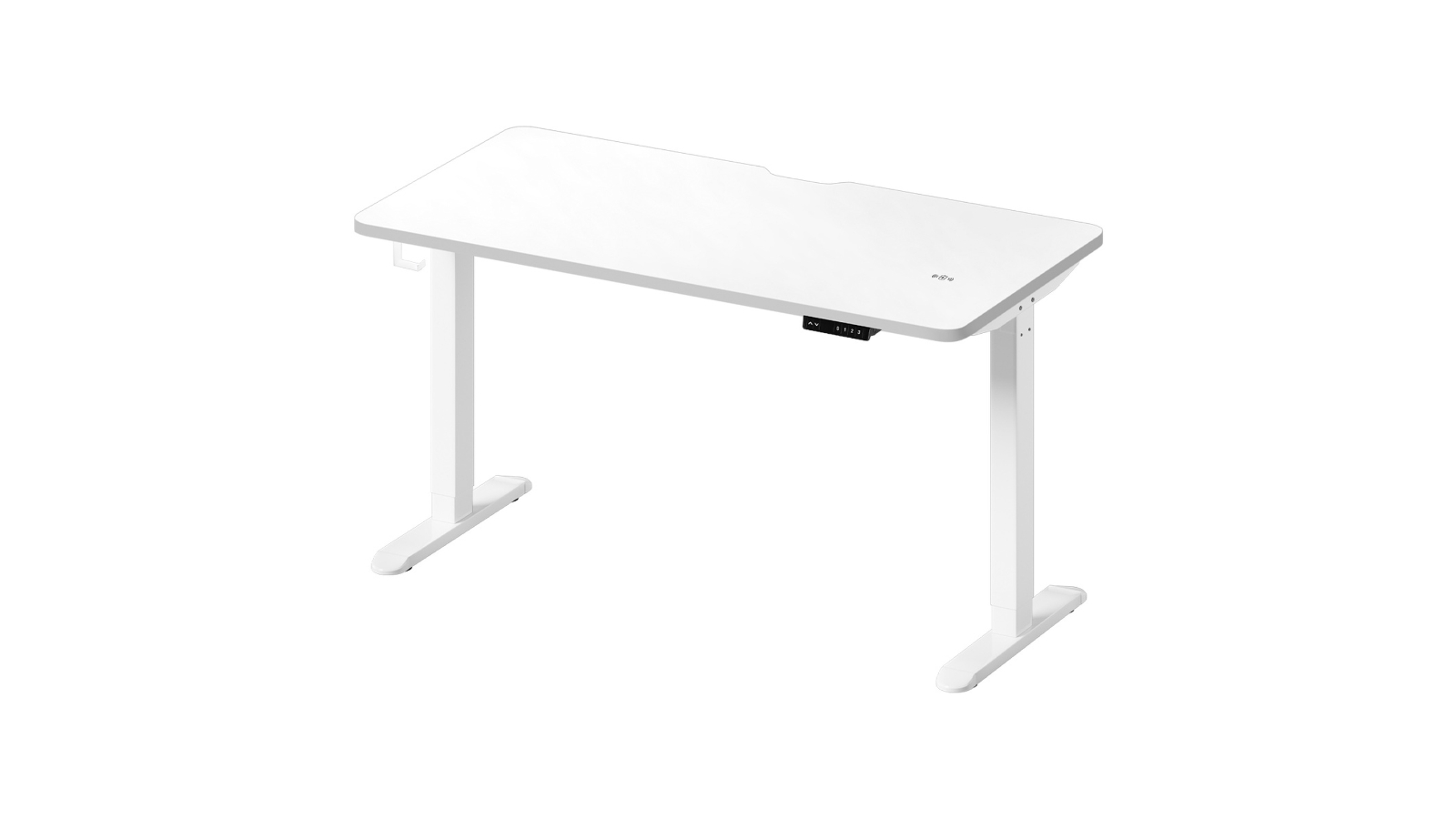 Oikiture 140cm Electric White Frame Standing Desk with Single Wireless ...
