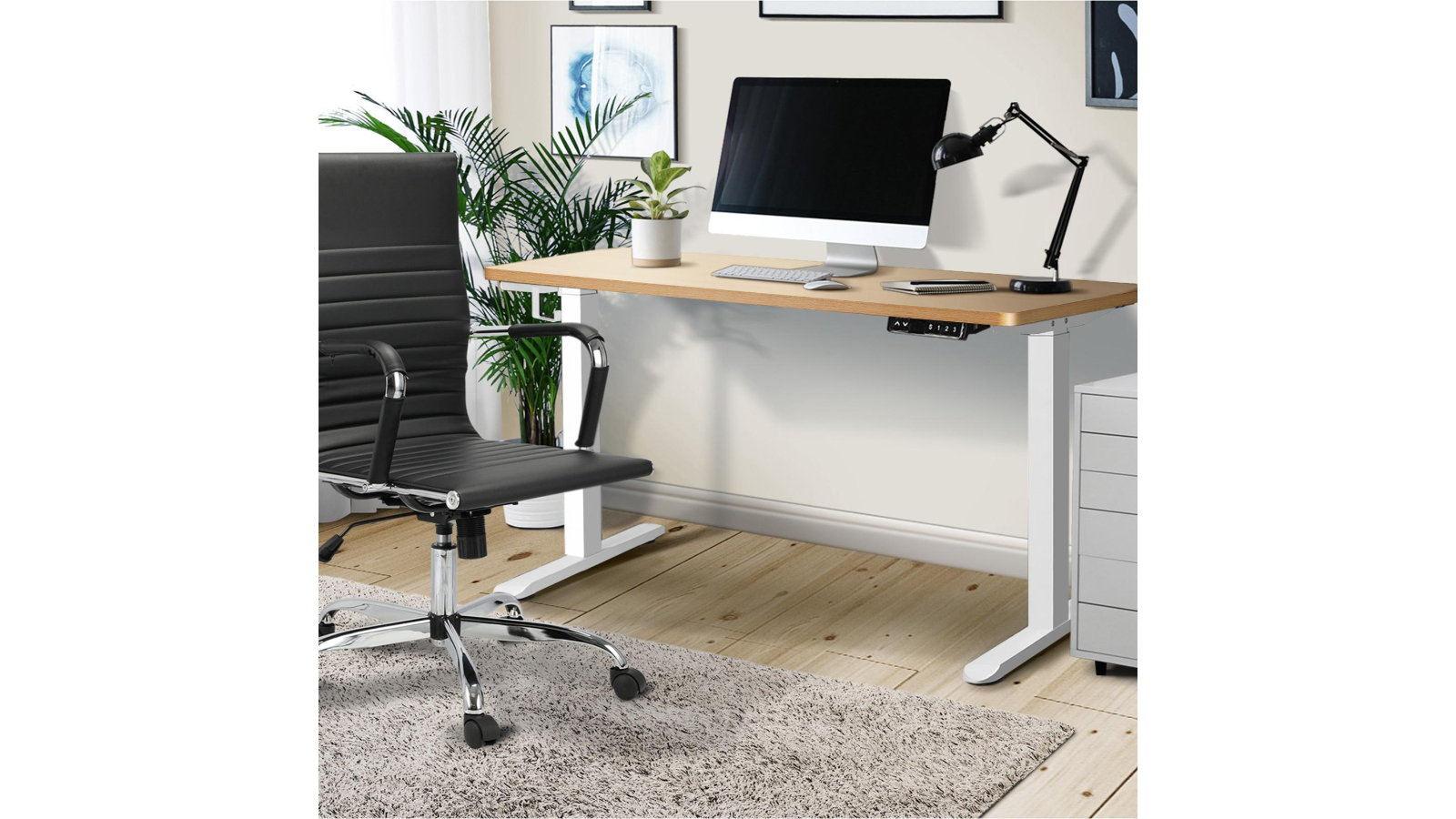 Oikiture Electric Dual Motor Height Adjustable Motorised 150cm Standing ...