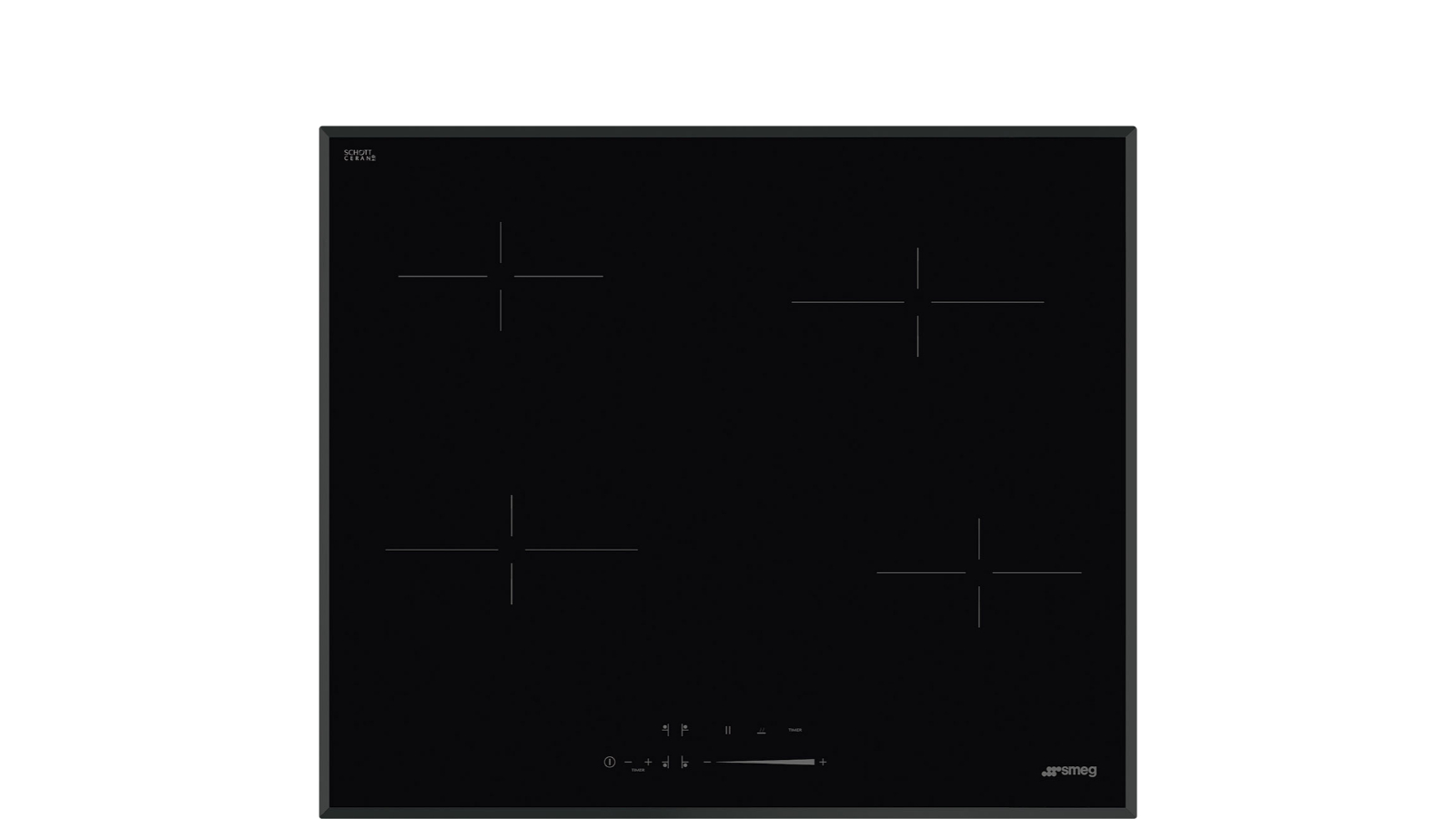Smeg 4 Zone 60cm Ceramic Cooktop with Brevelled Edge - Black | Harvey ...