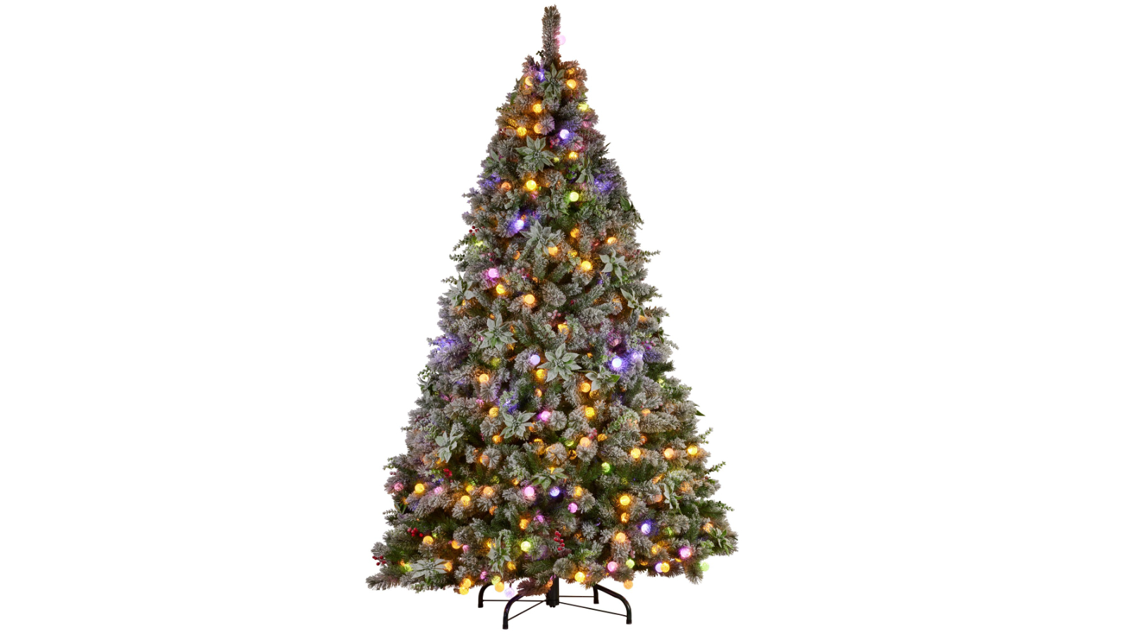 Klika Snowy Crown Pine Multi-coloured Pre-Lit Christmas Tree with 2429 ...