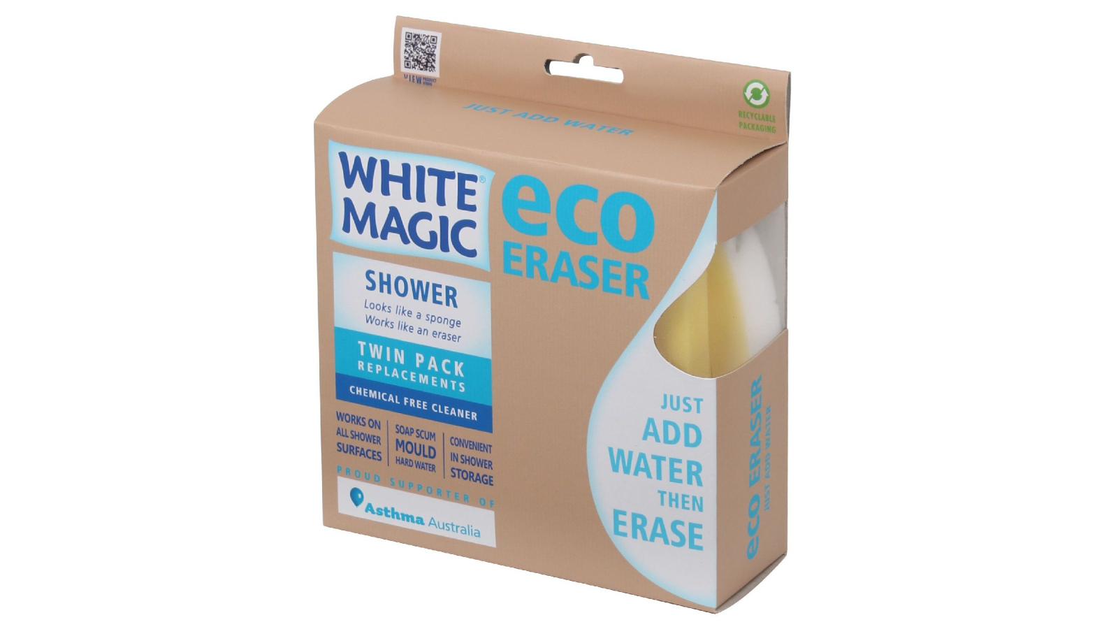 White Magic Shower Refill Eco Eraser Sponge Pack of 2 | Harvey Norman