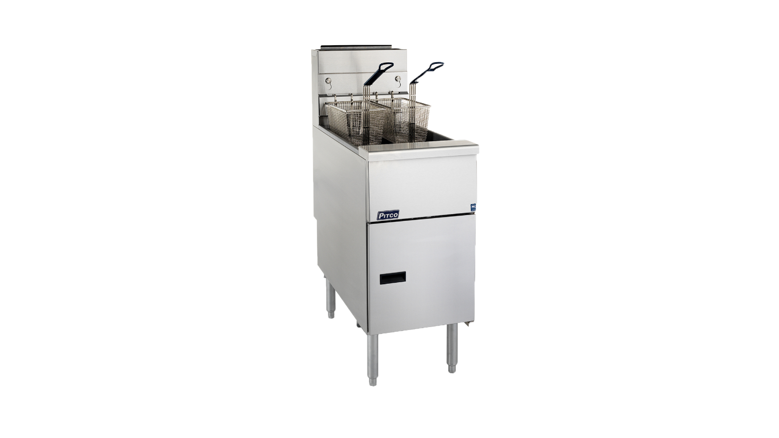 Pitco SG14TS 2 Basket, 9inch Legs, Lid, 35kg P/H Gas Fryer Split Pot ...