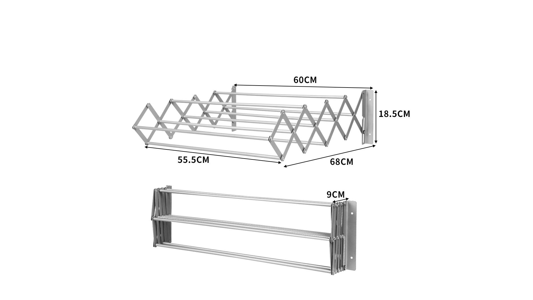 Manan Caravan Clothesline Expanded Clothes Airer - 60cm | Harvey Norman