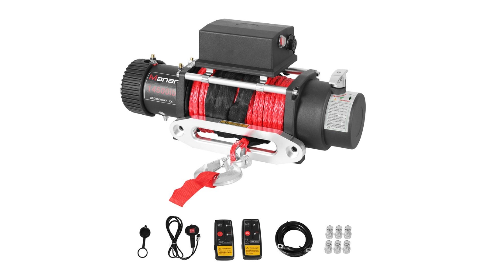 Manan 14500lb Wireless Synthetic Rope 12V Electric Winch | Harvey Norman