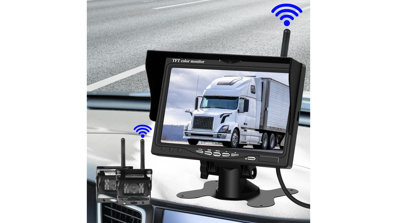 Manan 7inch Car Wireless Rear View Monitor + 2 Reverse Camera | Harvey ...