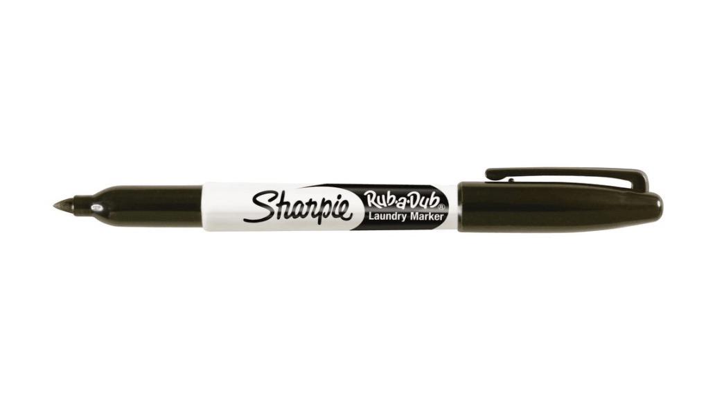 Sharpie Pack of 12 Rub-A-Dub 0.1cm Laundry Permanent Marker - Black ...