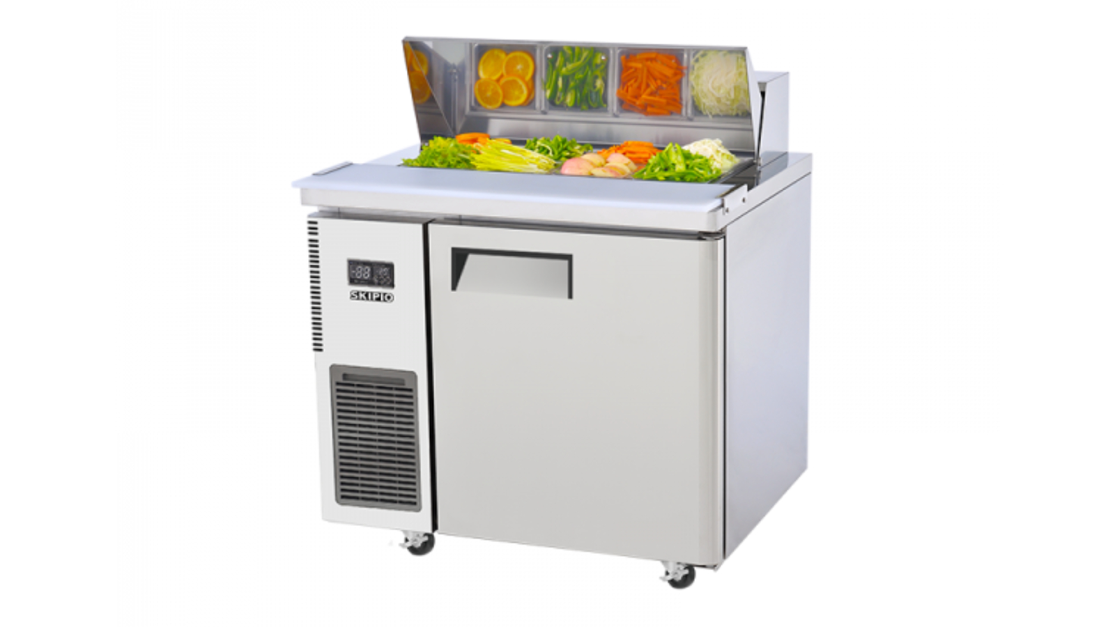 Skipio SHR9-1 1 Door Salad Prep Fridge with Hood Lid | Harvey Norman