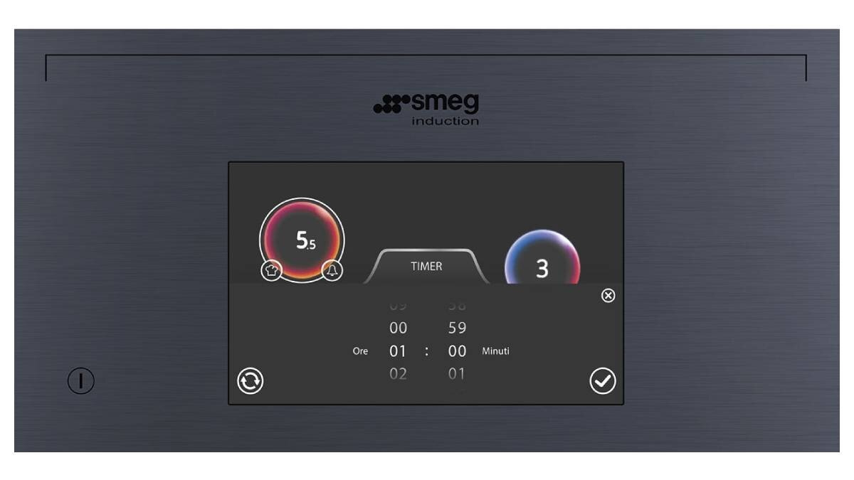 Smeg Linea 930mm AreaZone Induction Cooktop - Neptune Grey | Harvey Norman