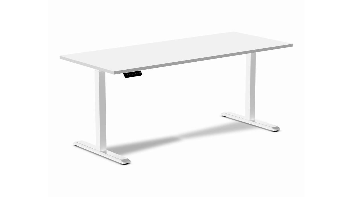 Desky White/White Single Sit Stand Desk - 180 x 75cm | Harvey Norman
