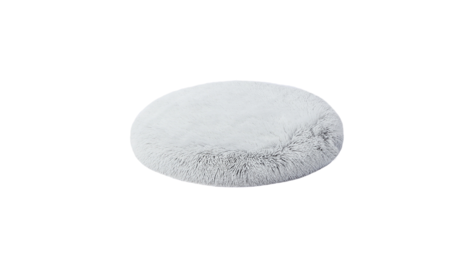 Charlie's Medium Shaggy Faux Fur Round Padded Lounge Mat - Arctic Grey ...