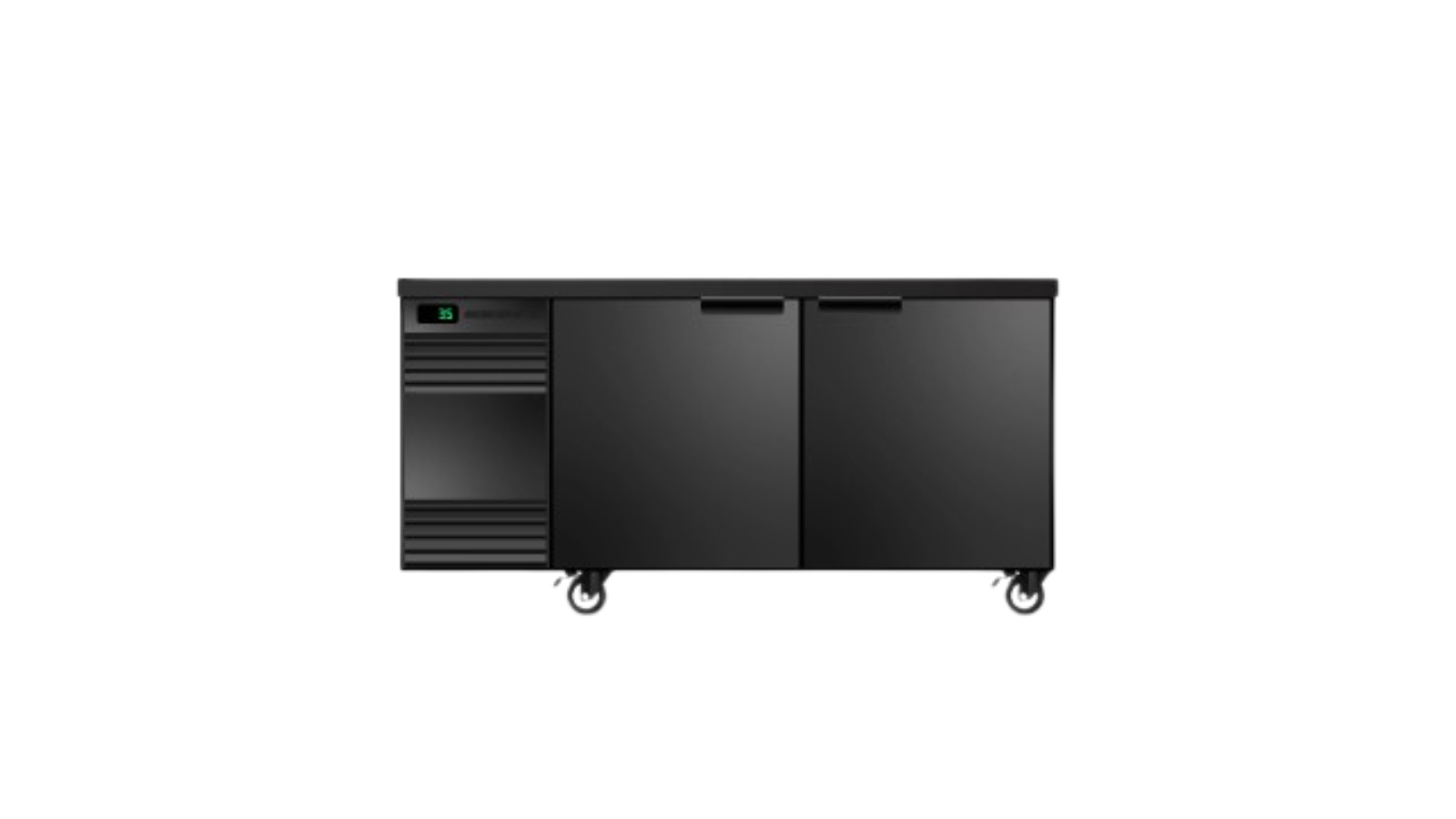 Skope Back Bar 2 Solid Swing Door Slim Line Fridge | Harvey Norman