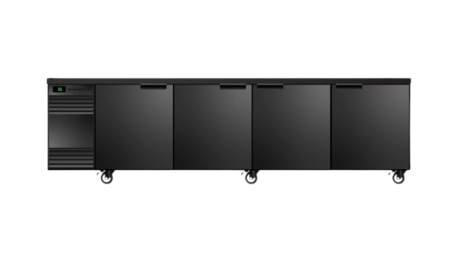 Skope Back Bar 4 Solid Swing Door Slim Line Fridge | Harvey Norman