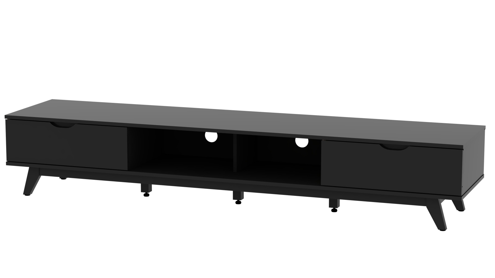 AVS Superlow 2000mm TV Cabinet - Black | Harvey Norman