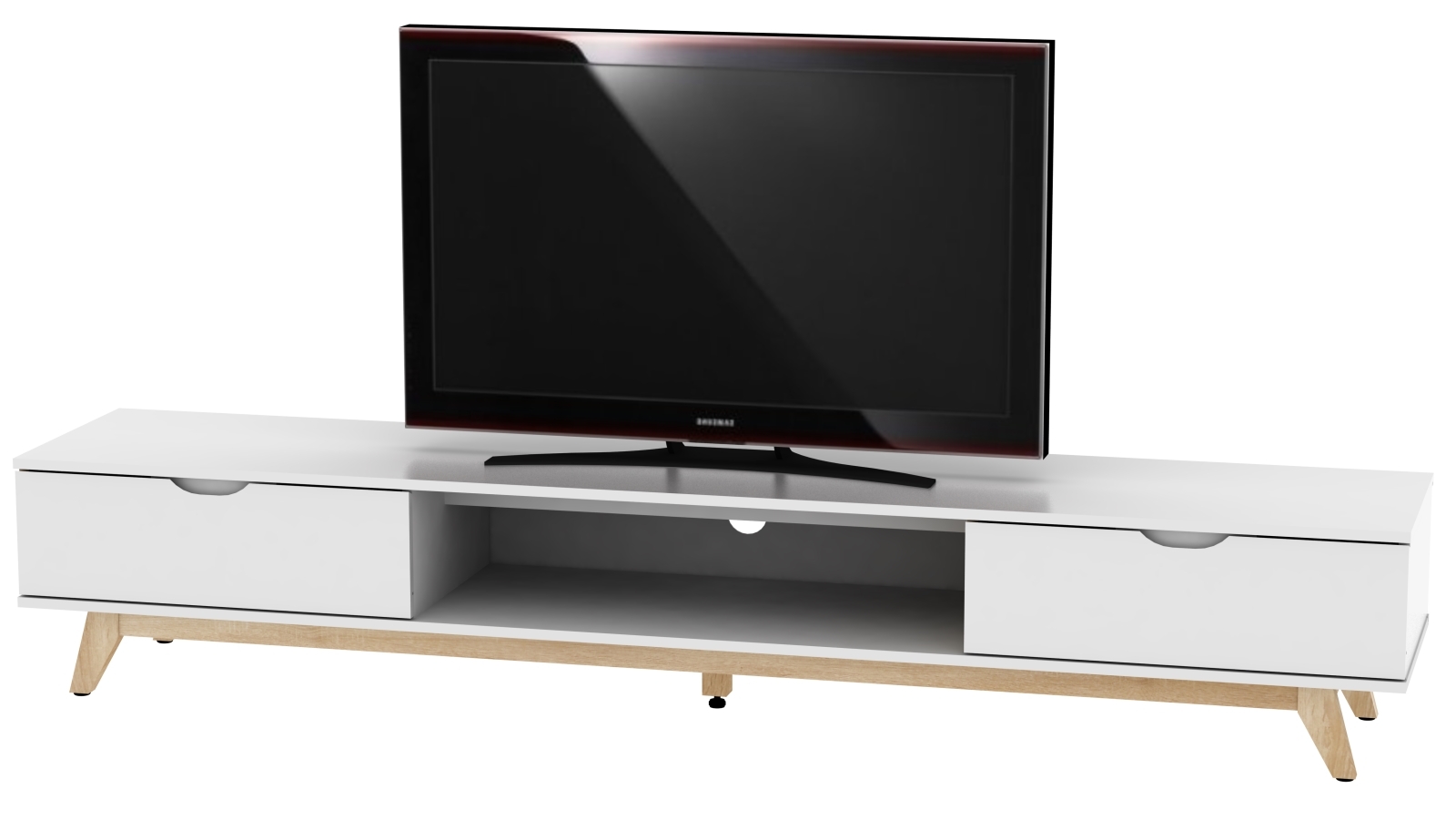 AVS Superlow 2000mm TV/AV Cabinet - White Gloss | Harvey Norman