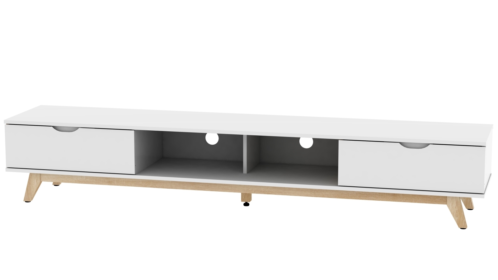 AVS Superlow 2000mm TV/AV Cabinet - White Gloss | Harvey Norman