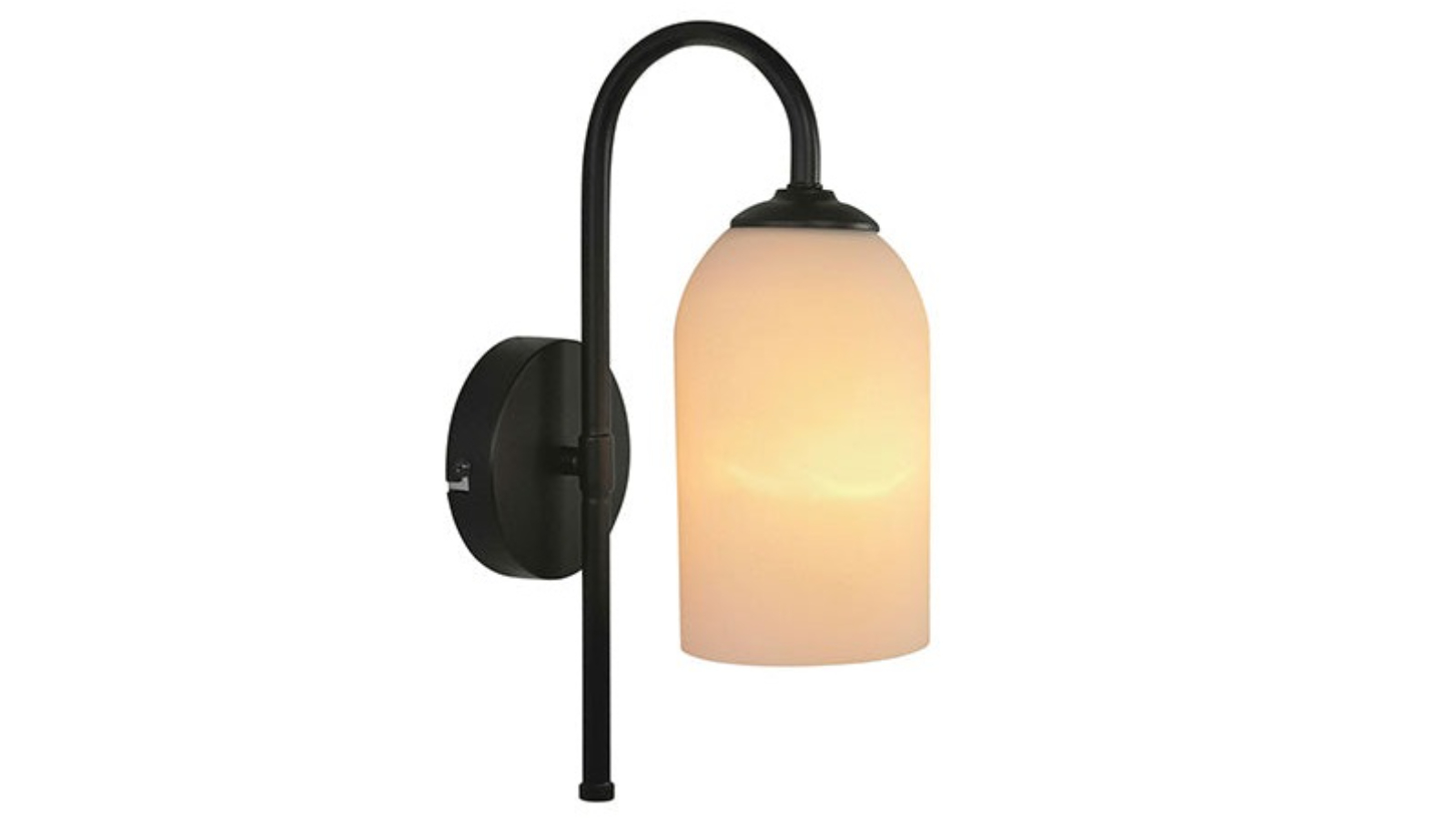 Oriel Lighting Opal Matt Glass with Black Metalware | Harvey Norman