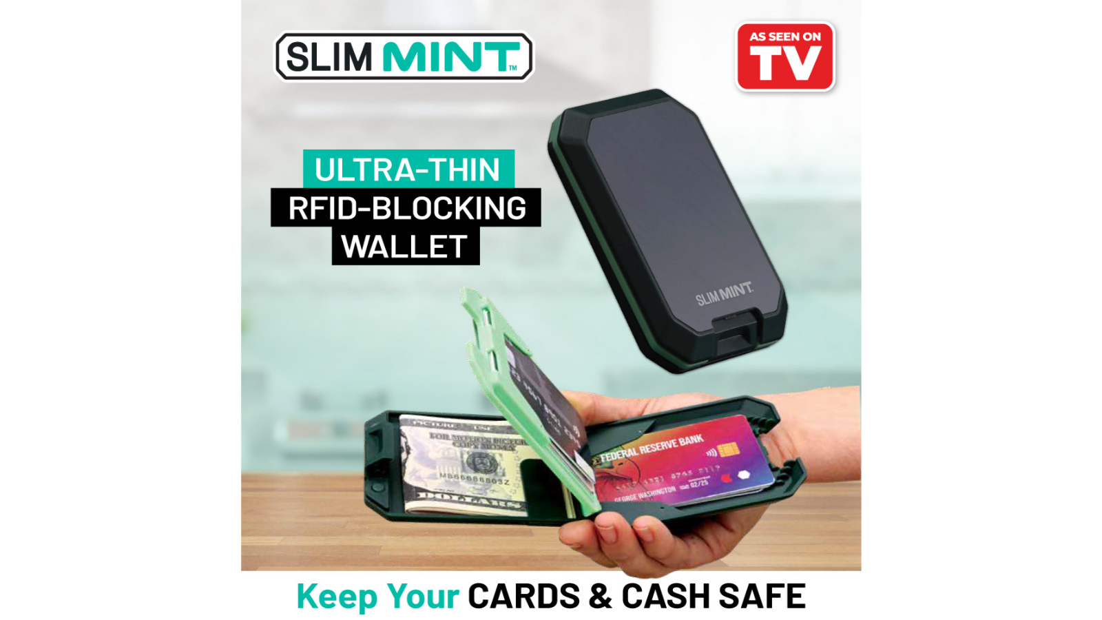 As Seen on TV Slim Mint Ultra-Thin RFID Blocking Wallet - Pack of 2 ...