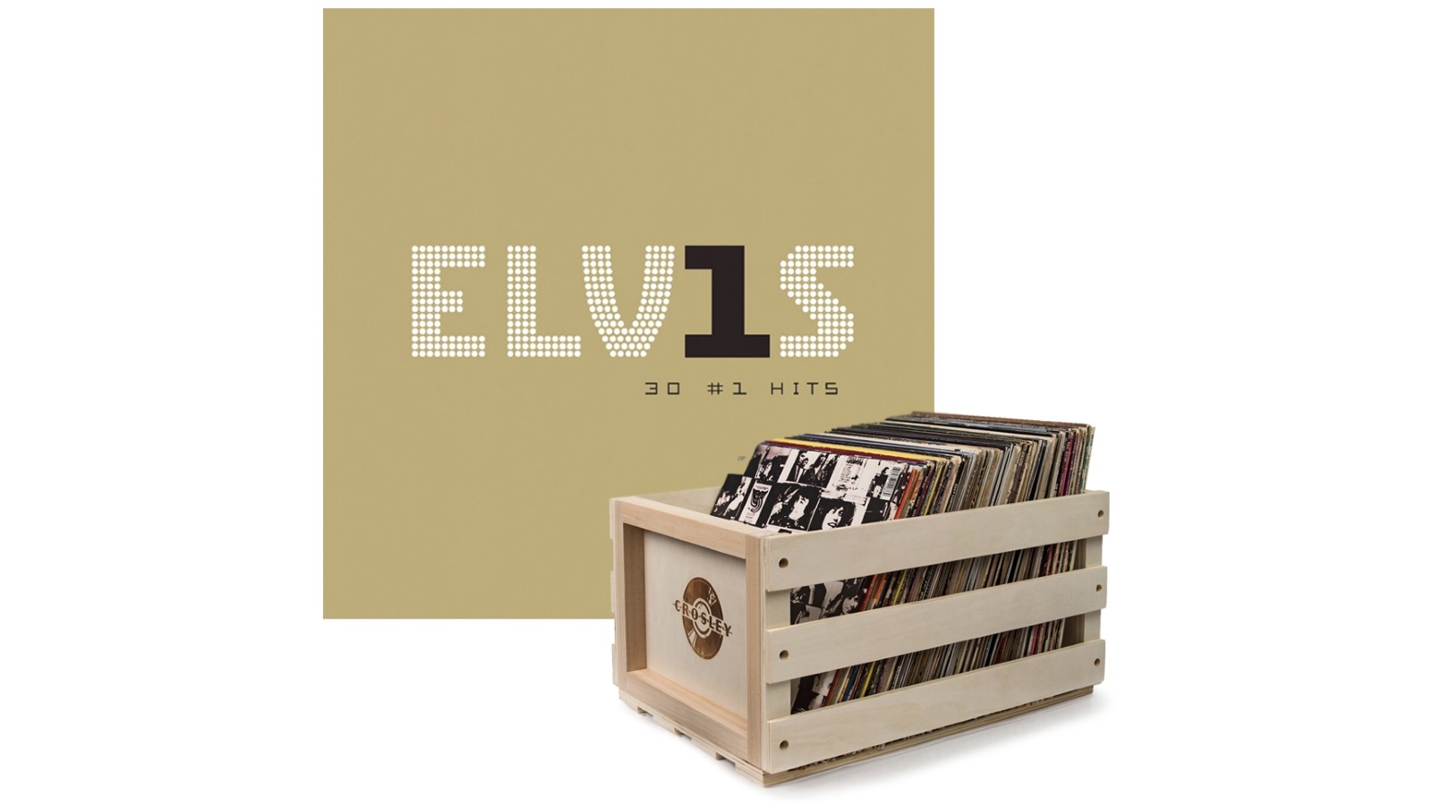 Elvis Presley ELV1S 30 #1 Hits Vinyl Album and Crosley Record Storage ...
