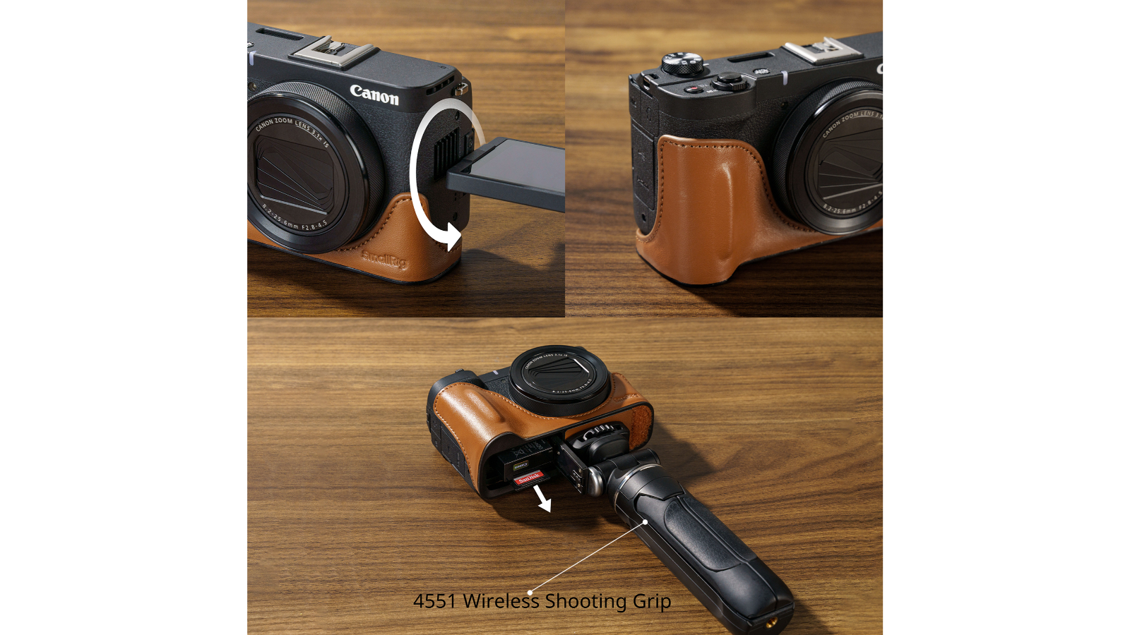 SmallRig 5385 Brown Canon PowerShot V1 Leather Case Kit | Harvey Norman