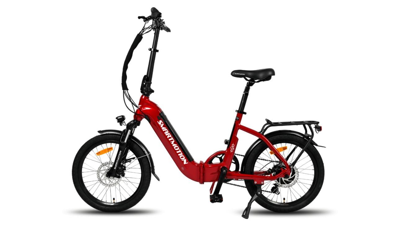 Smartmotion E20 Step Thru Folding Electric Bike with Suspension - Red ...