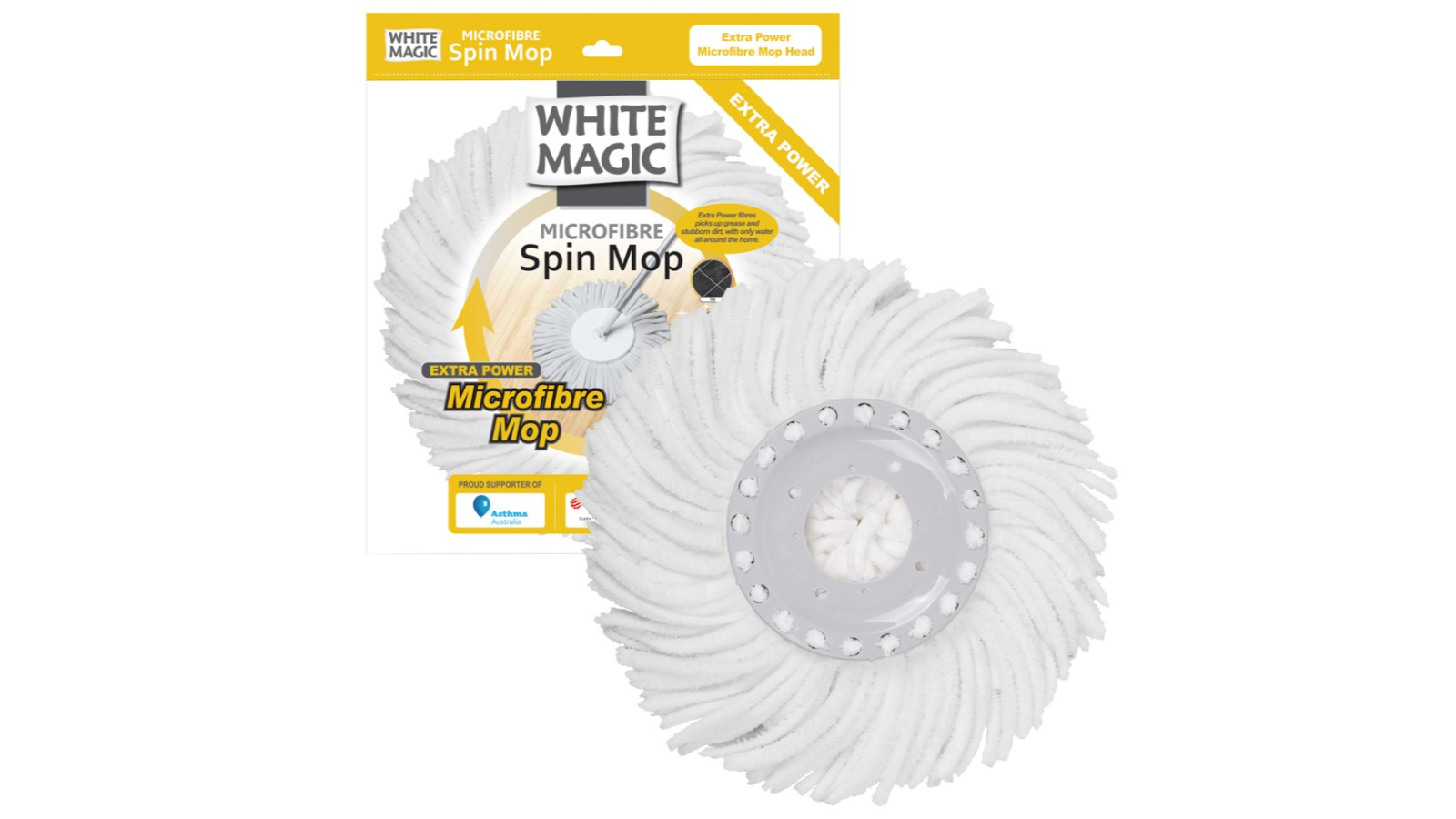 White Magic Microfibre Extra Power Mop Head | Harvey Norman