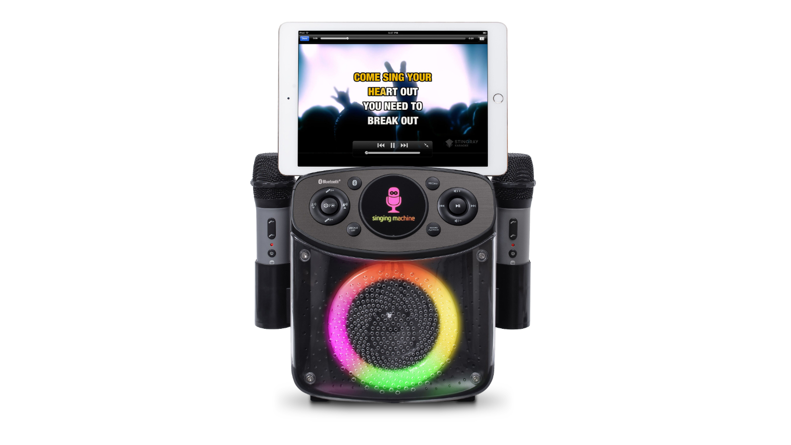 Singing Machine Mini Sparkle Bluetooth Karaoke Speaker - Black | Harvey ...