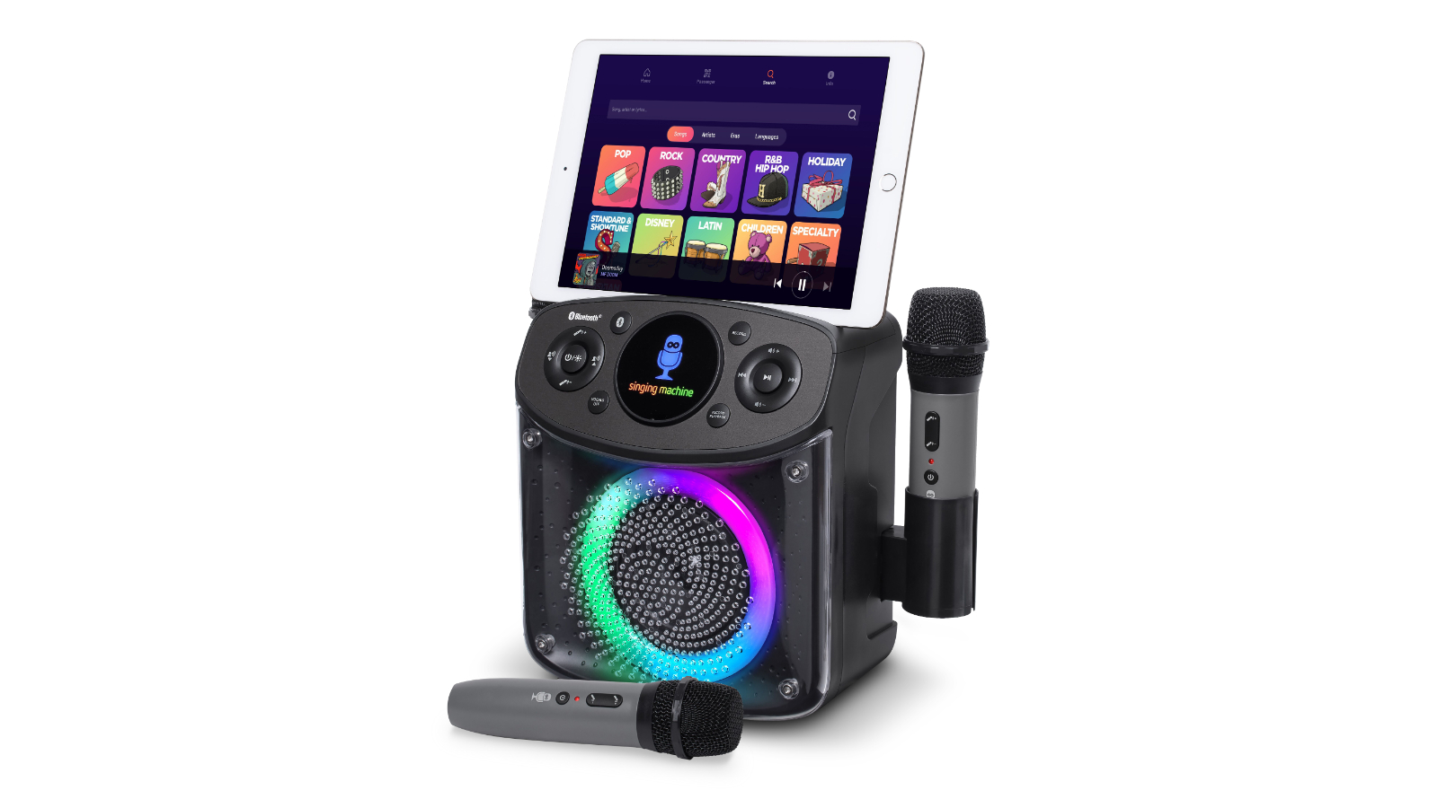 Singing Machine Mini Sparkle Bluetooth Karaoke Speaker - Black | Harvey ...